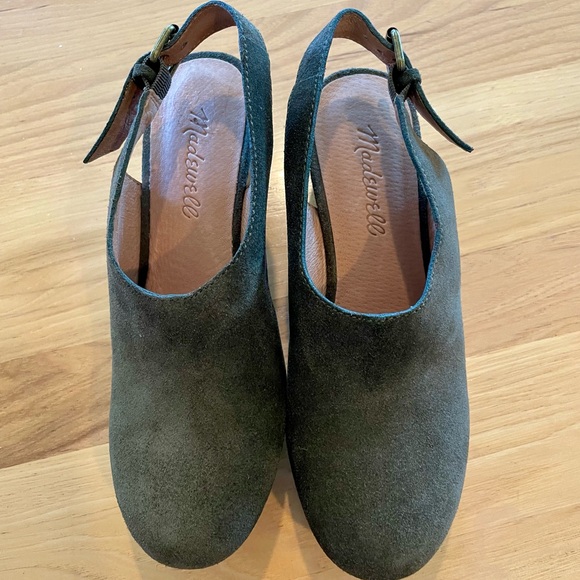 Madewell | Shoes | Elegant Green Suede Womens Slingback Clogs | Poshmark